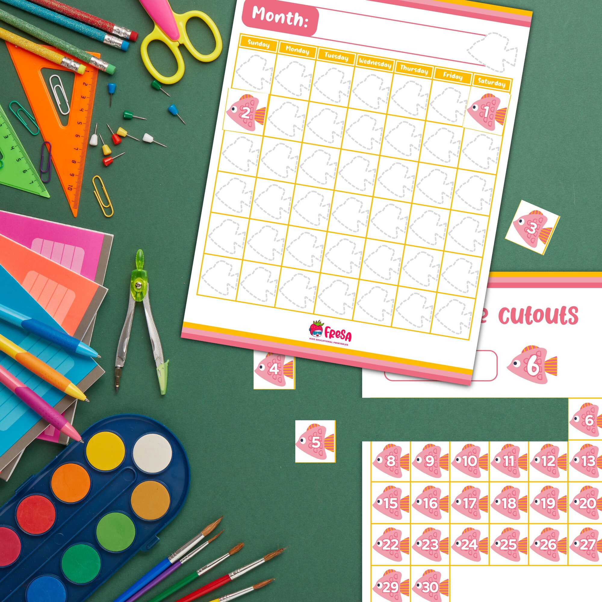 2024 Themed Calendar, Cut and Paste Hands on Activity, Spanish Calendar ...