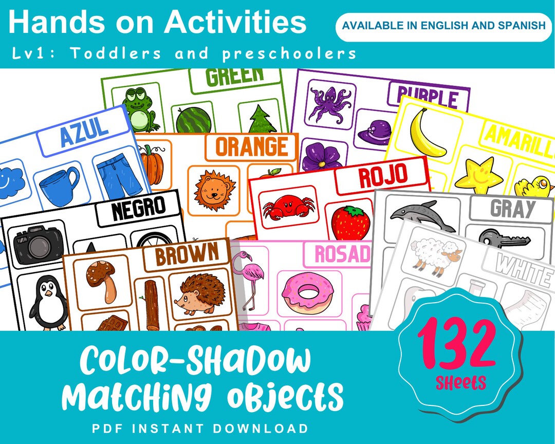 Color Matching Printable Color Sorting Visual Sheets Preschool Learning ...