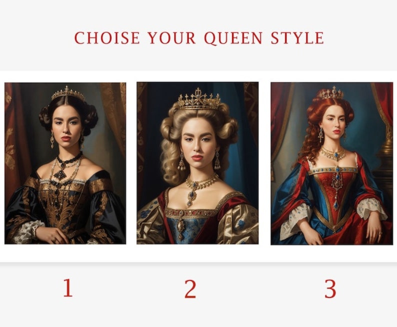 Personalized Queen Royal Portrait From Photo, Renaissance Portrait ...