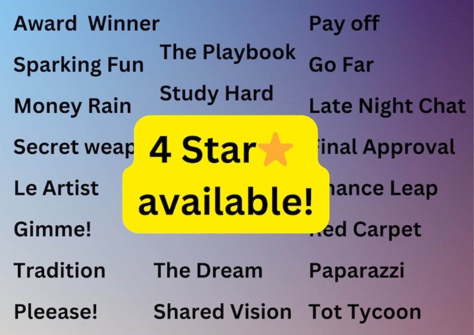 4 Star Sticker choose 1 Sticker read Description - Etsy