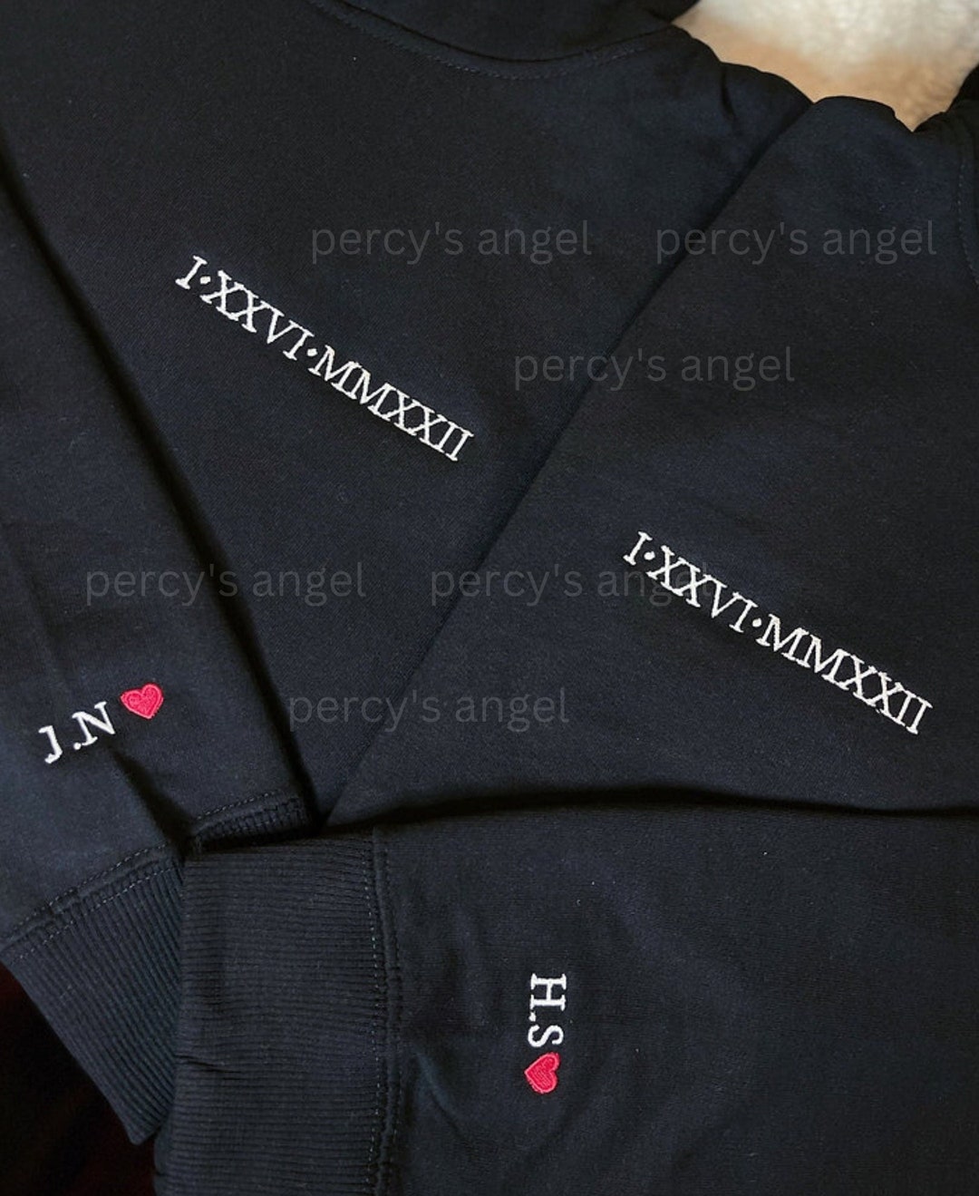 Custom Embroidered Roman Numeral Hoodie, Roman Numeral Hoodie, Date ...