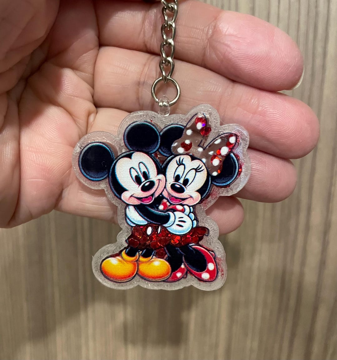 Mouse Couple Glitter Shaker Keychain - Etsy