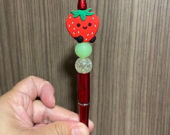 Strawberry Gold Clip Pen - Etsy