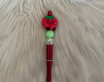 Personalized Strawberry Glitter Pen Summer Pen Nurse Pen Glitter Pen ...