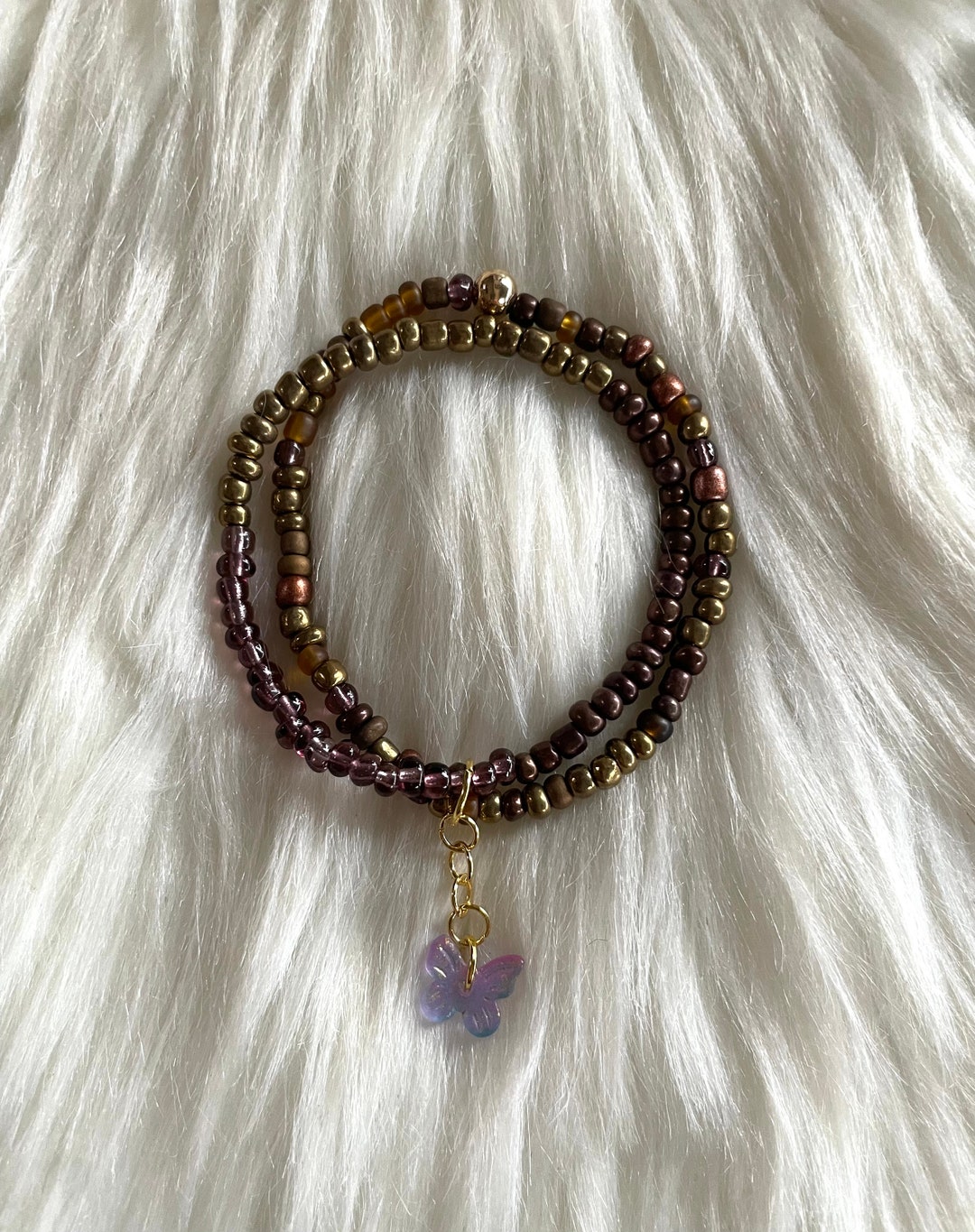 Double Seed Bead Butterfly Bracelet - Etsy