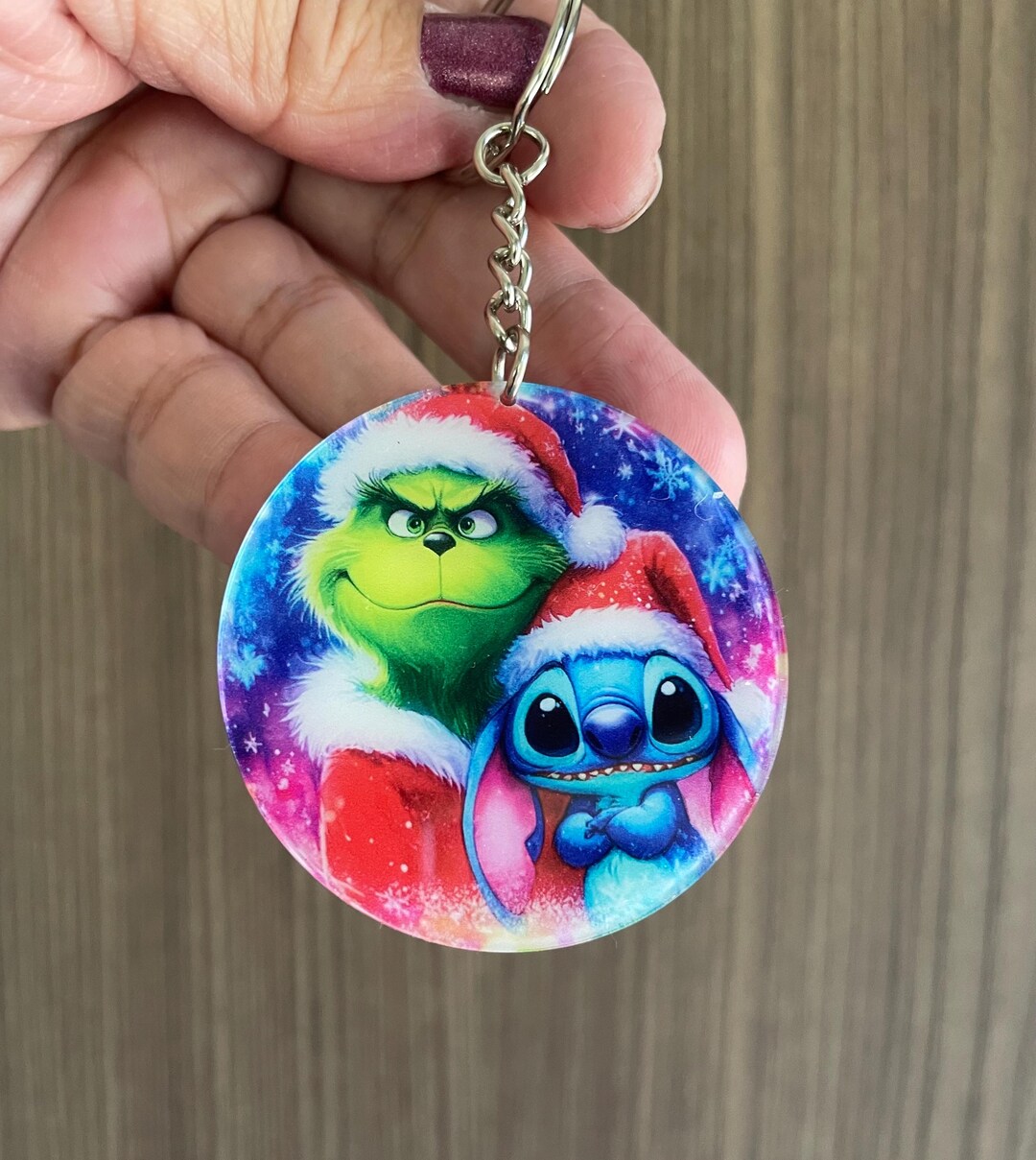 Grinch and Blue Alien Keychain - Etsy