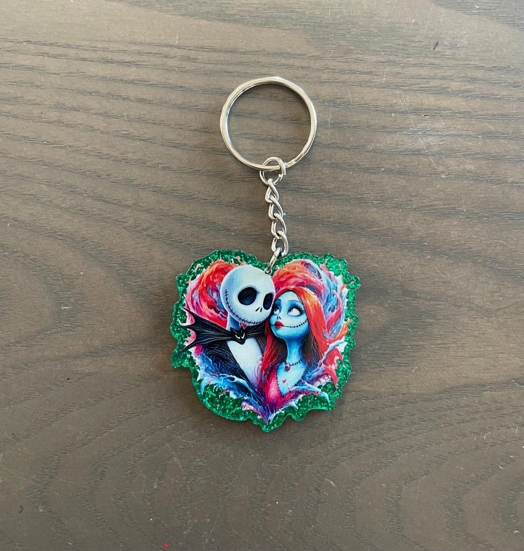 Jack and Sally Keychain - Etsy