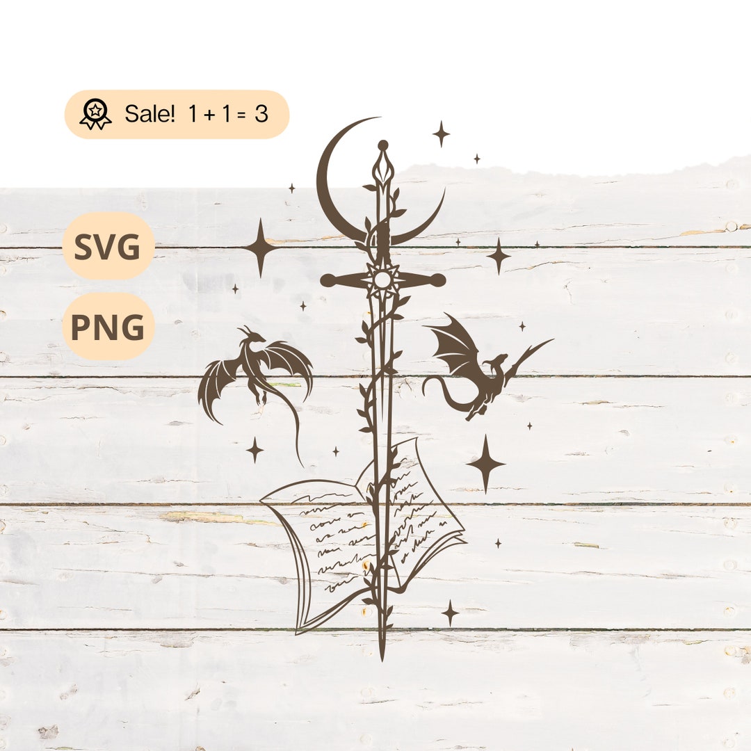 Sword and Dragons SVG PNG, Dragon Svg, Flying Dragon Svg, Mystical Svg ...