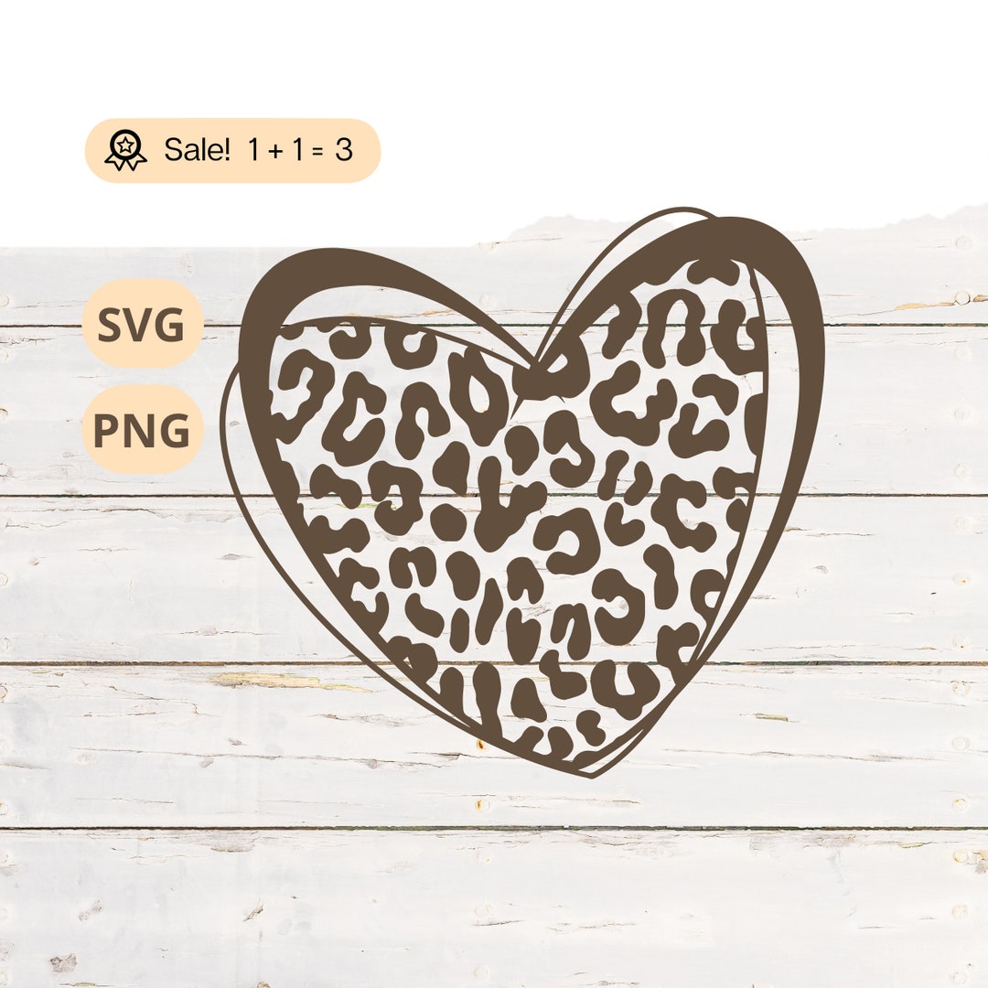 Leopard Heart SVG Leopard Print Svg Heart SVG Love Svg - Etsy