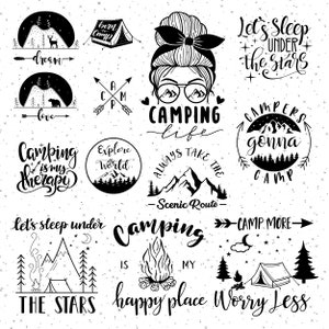 100 Camping Procreate STAMPS, Camping STAMPS, Camping Quotes, Camp ...