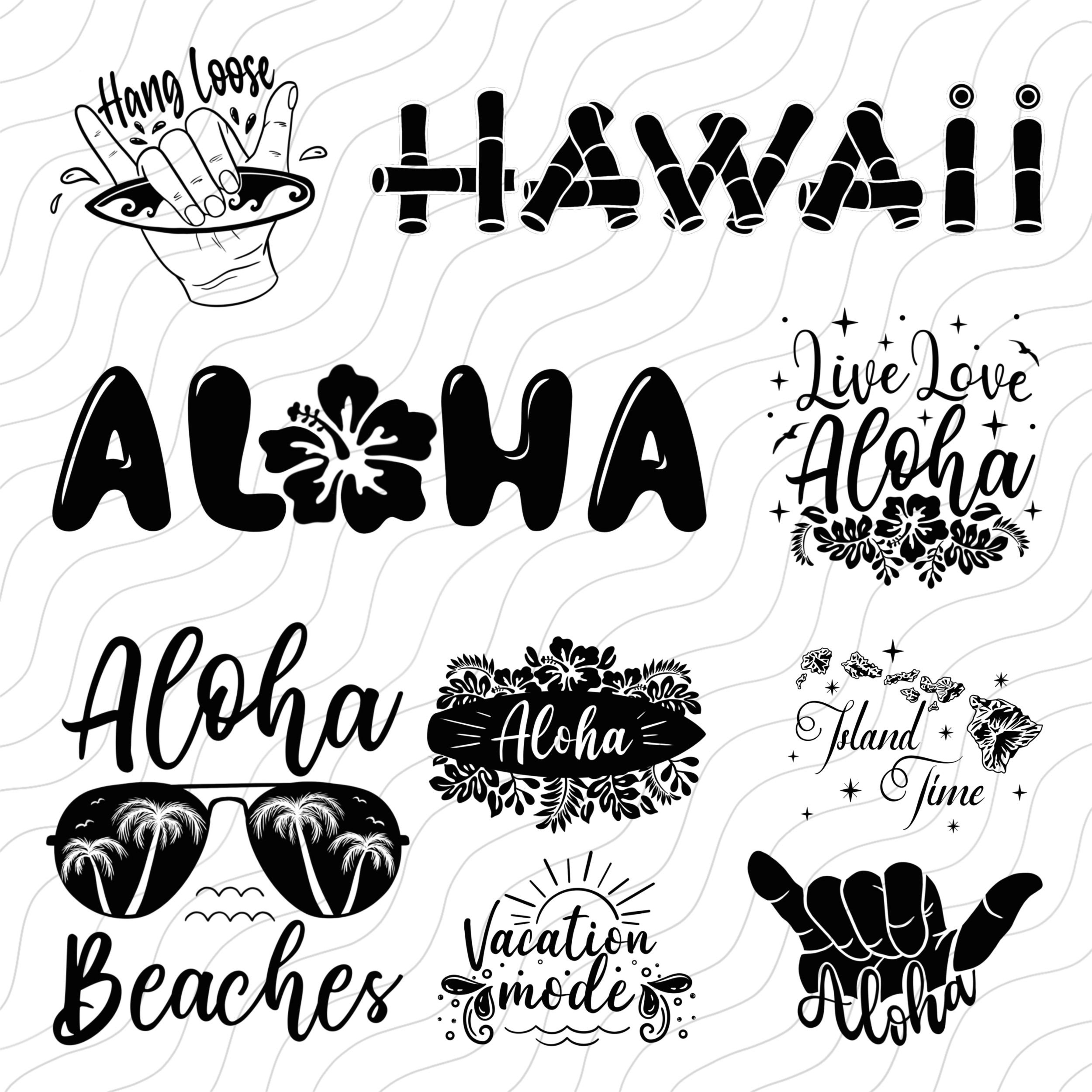 50 Hawaii SVG Hawaiian SVG Bundle Hawaiian Quotes Signs - Etsy Australia