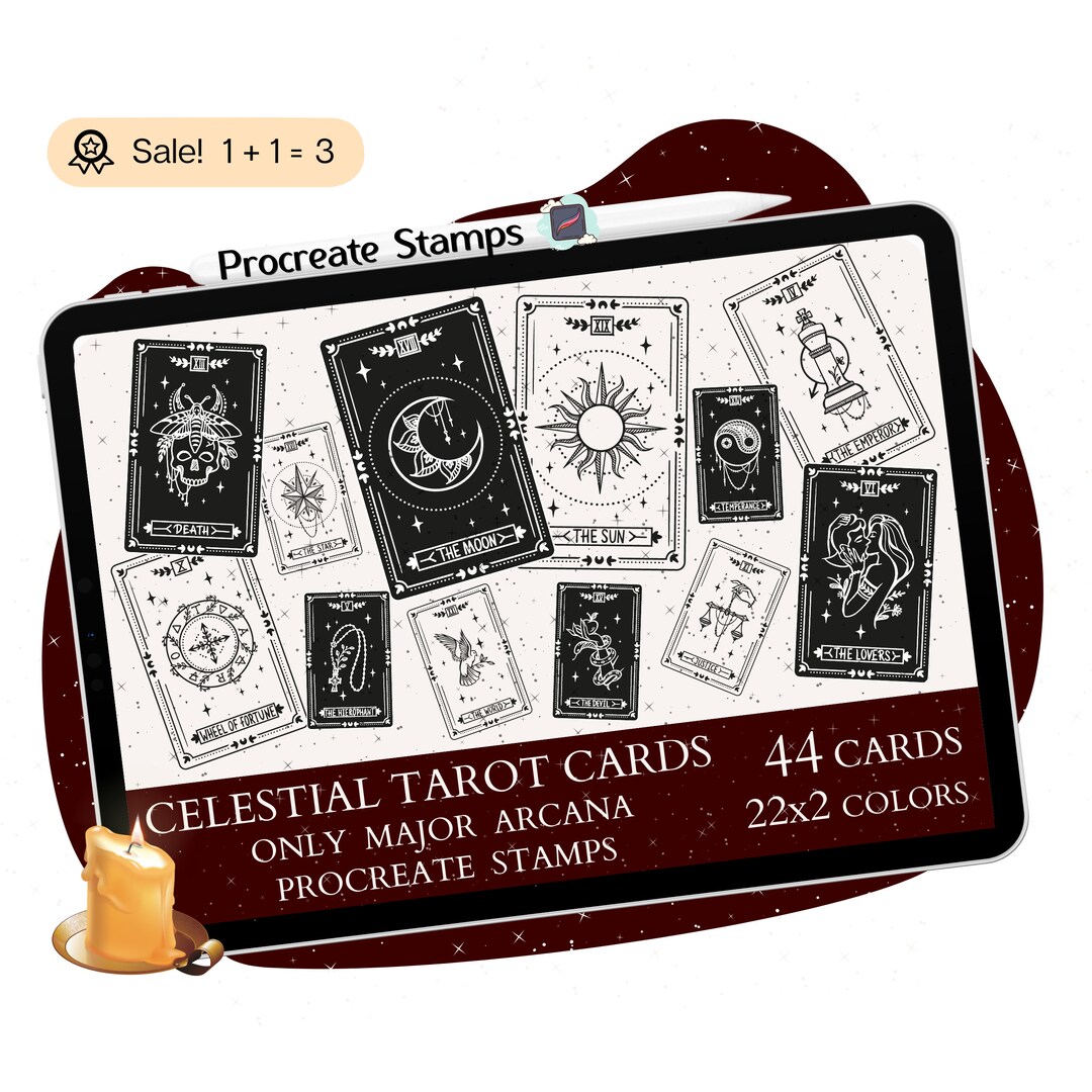44 Major Arcana Procreate STAMPS, Tarot STAMPS, Major Arcana Stamps ...