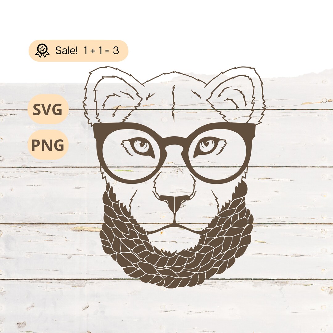 Lioness With Glasses SVG PNG, Safari Animal Clipart - Etsy