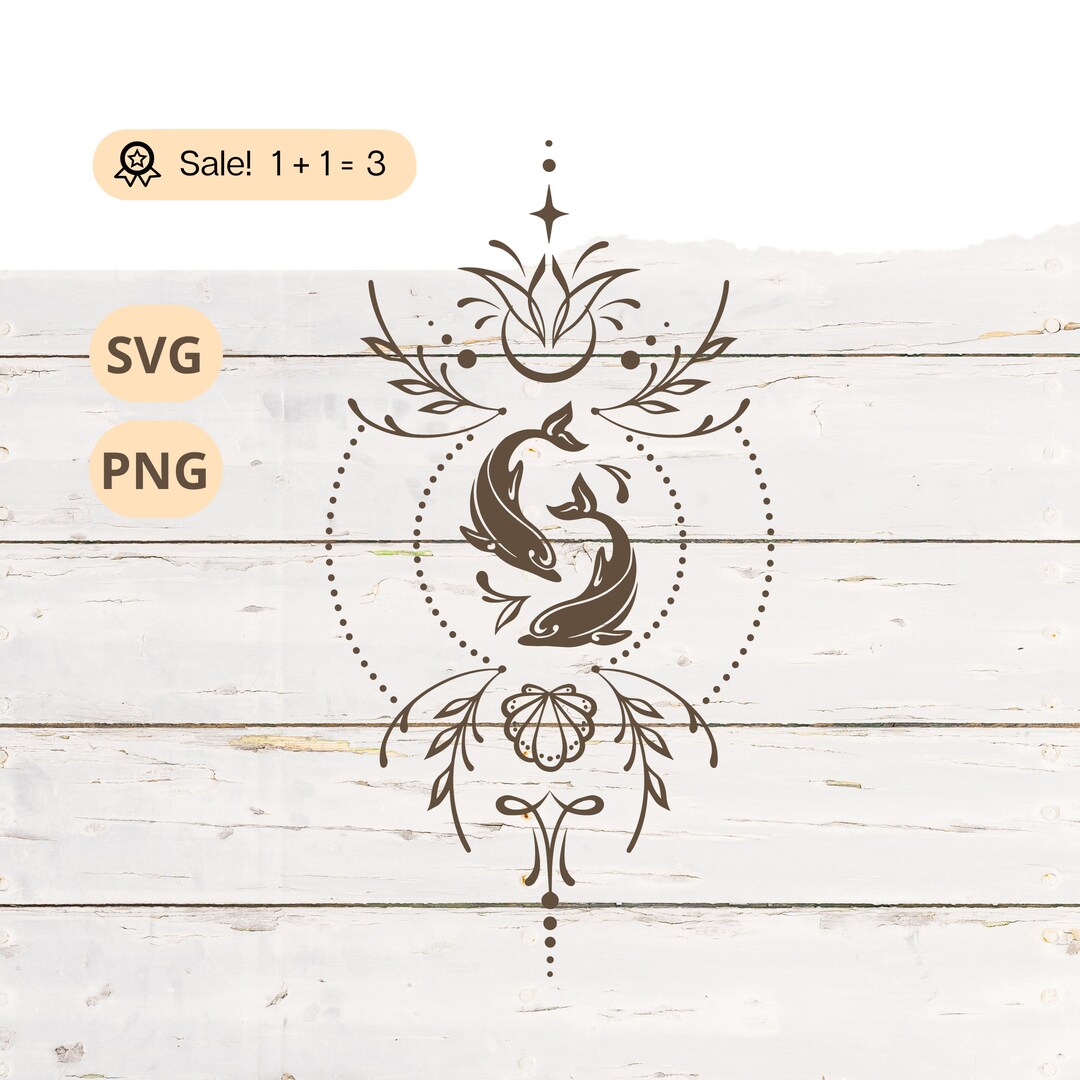 Boho Dolphins SVG PNG, Dolphin Svg, Dolphin Lover Svg, Boho Svg ...