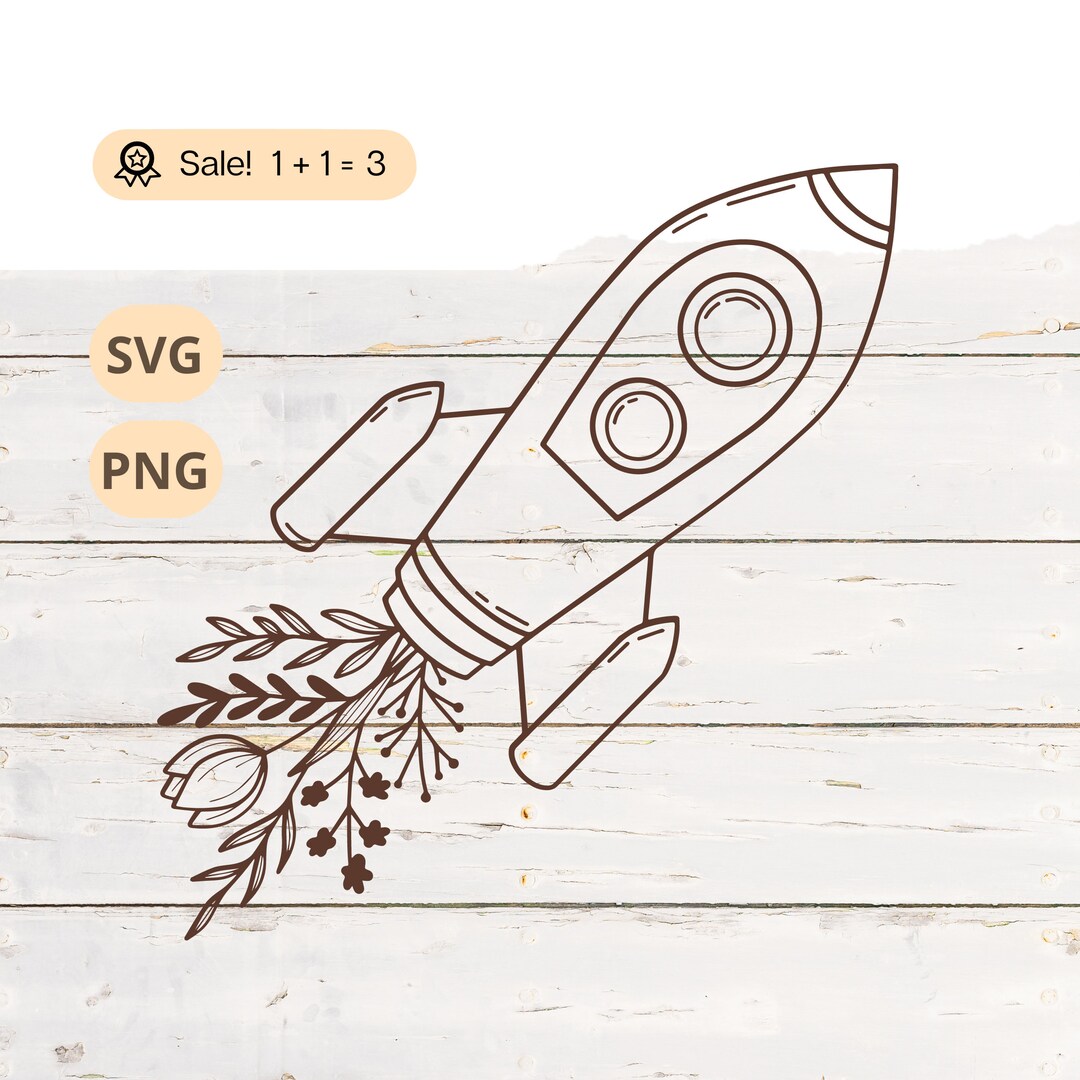 Wildflower Rocket SVG PNG, Wildflower Svg, Celestial SVG, Rocket Svg ...
