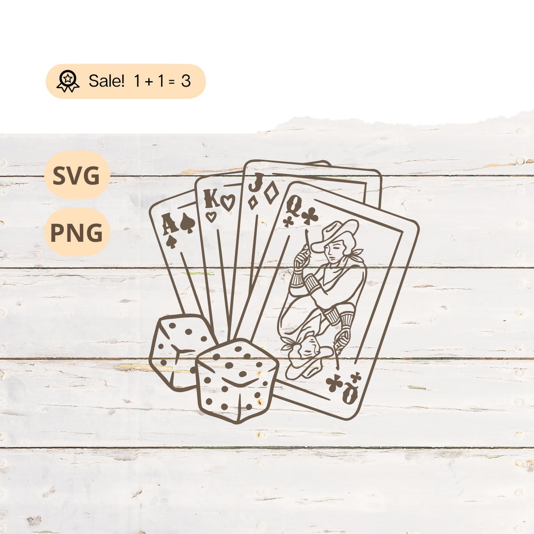 Card and Dice SVG PNG, Western SVG, Cowboy Svg, Dice Svg, Wild West Png ...