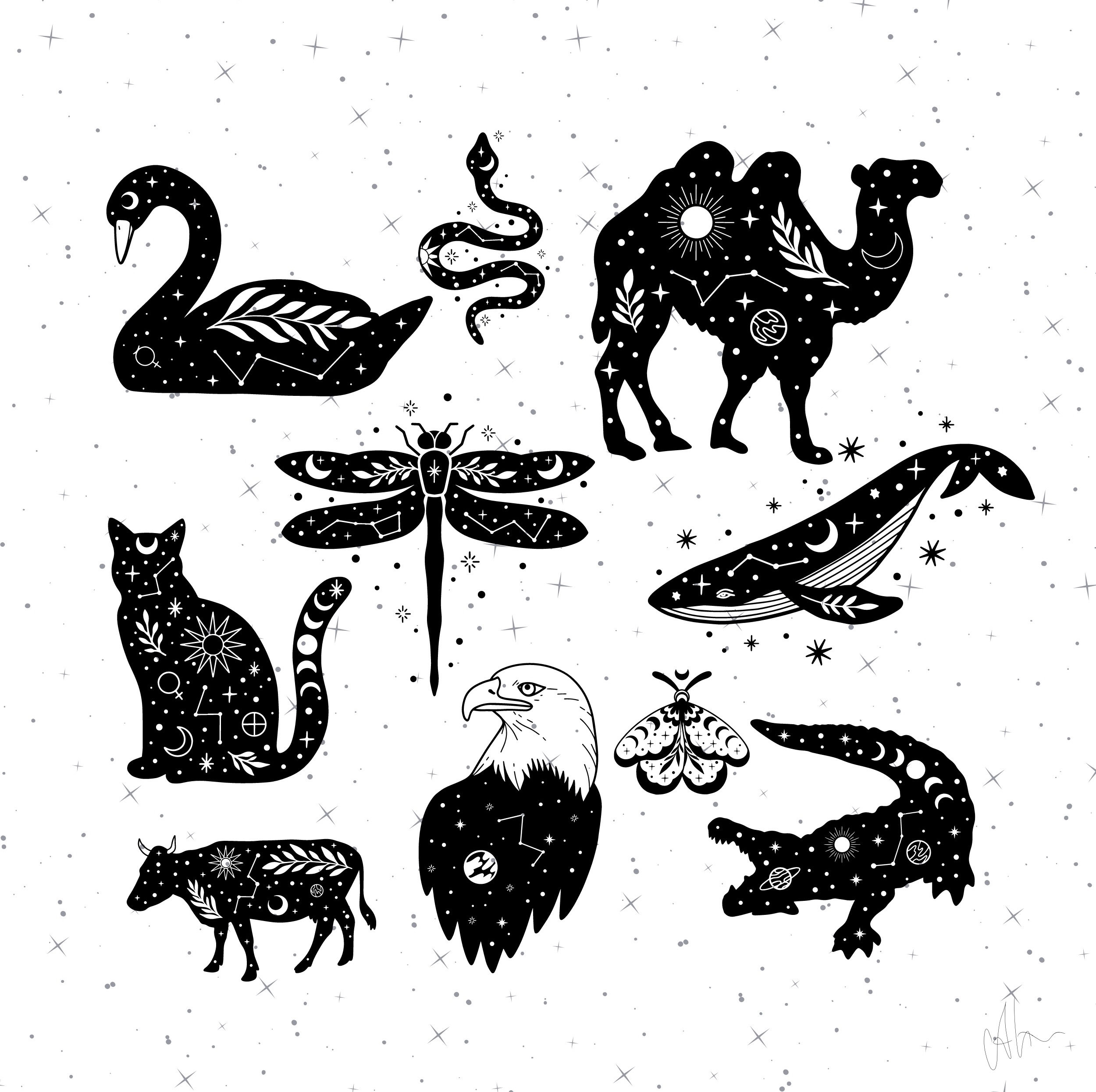 Celestial Animals SVG Bundle 50 Celestial SVG Animal Cut - Etsy