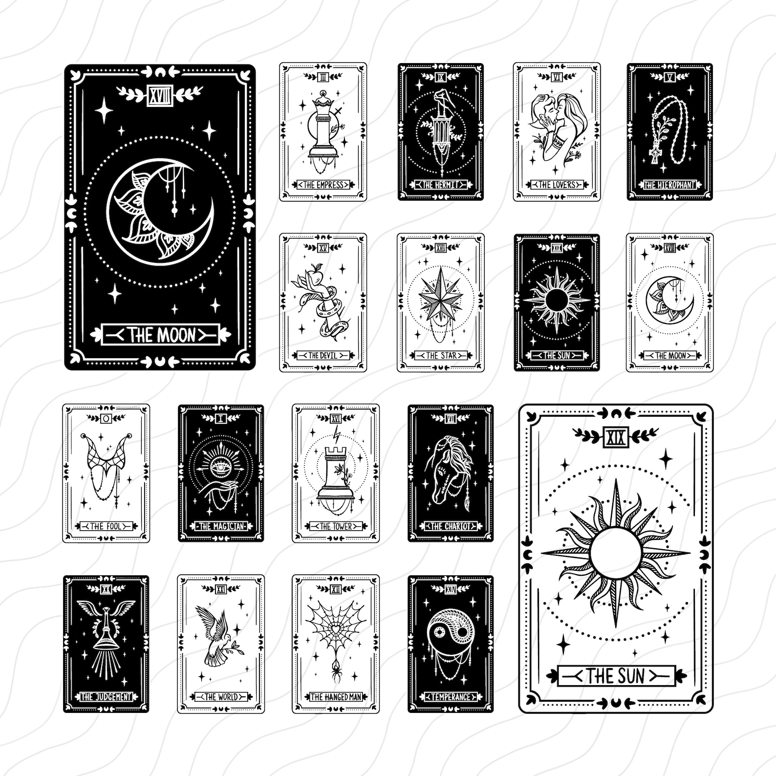 156 Celestial Tarot SVG Bundle, Tarot SVG, Major Arcana Svg, Minor ...