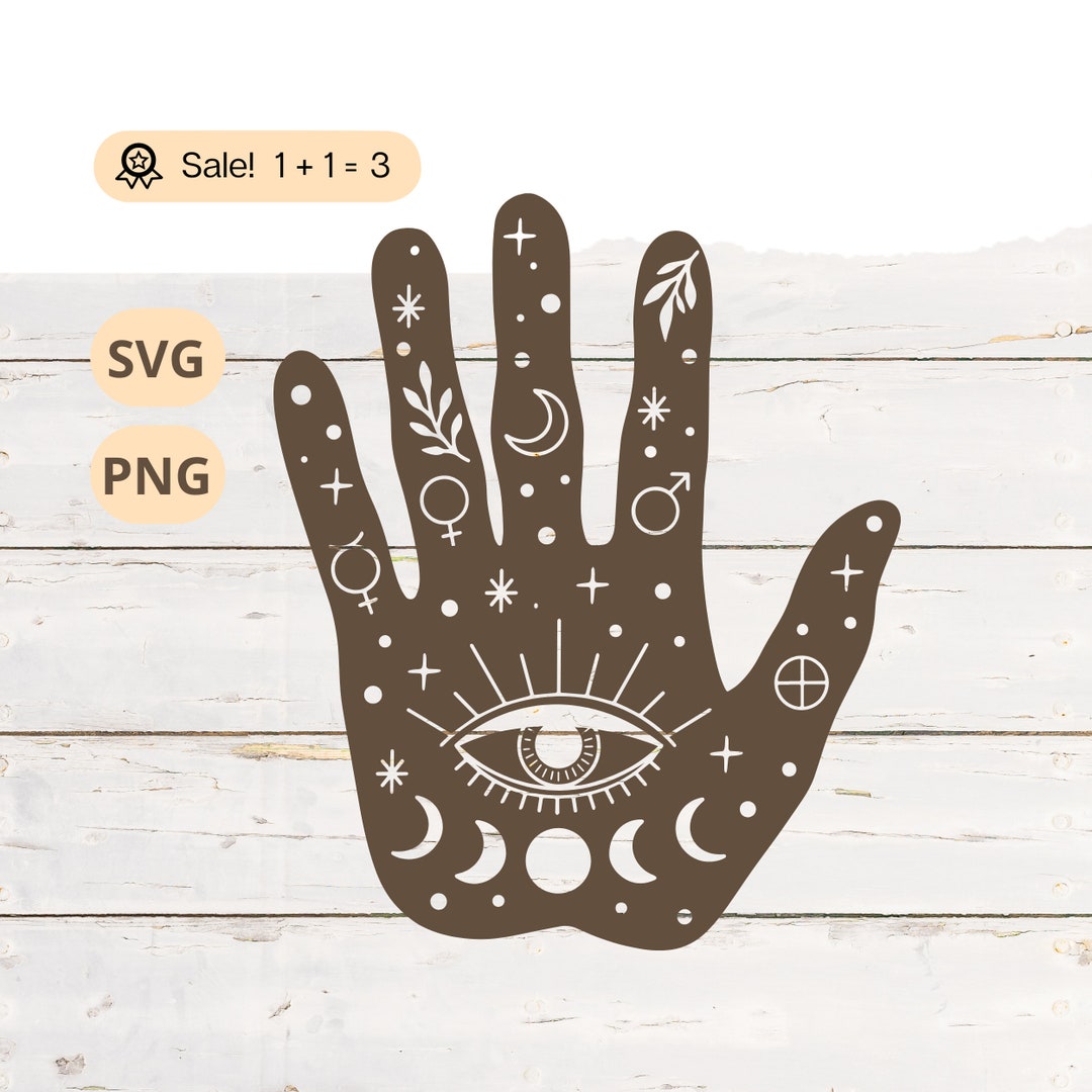 Handprint With Evil Eye SVG PNG, Third Eye Svg, Evil Eye Svg, Boho Svg ...