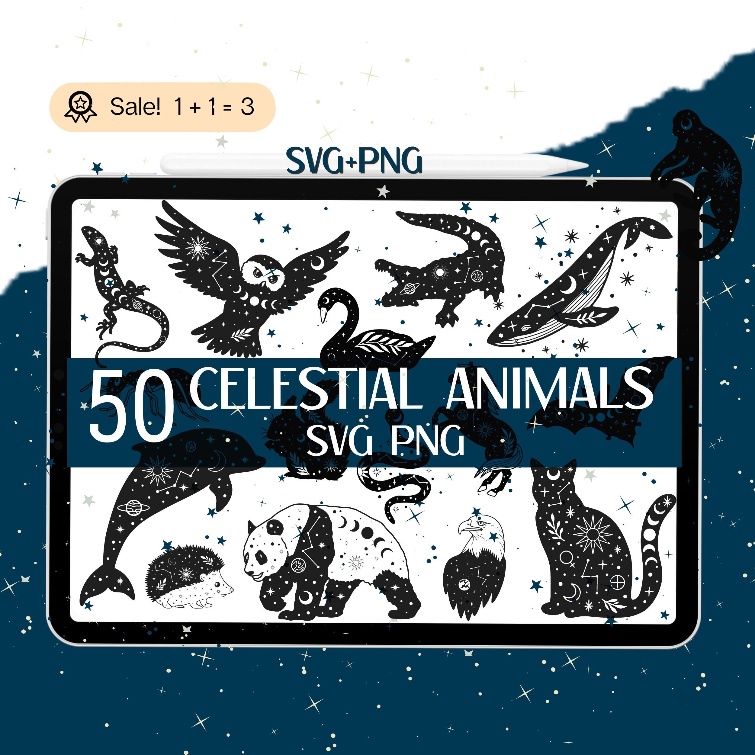 Celestial Animals SVG Bundle 50 Celestial SVG Animal Cut - Etsy