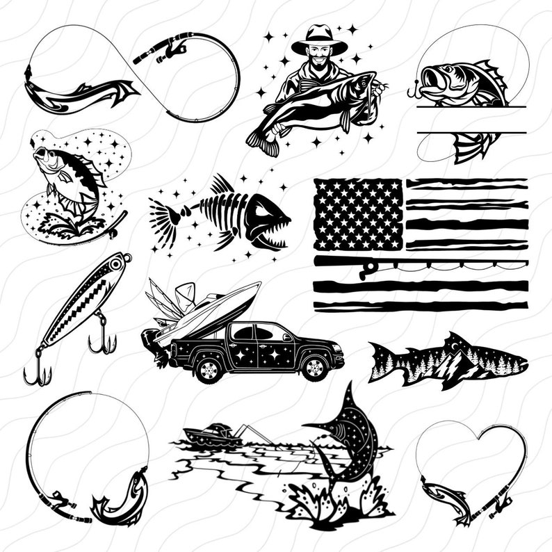 Fishing SVG Bundle, Lake Life, Camping Designs (60 SVG + PNG) - Etsy