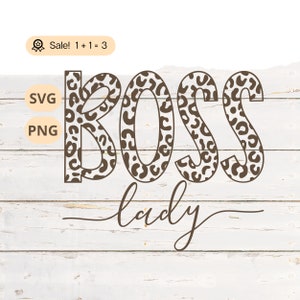 Boss Lady SVG PNG, Funny Quotes Svg, Lady Boss Svg, Leopard Print SVG ...
