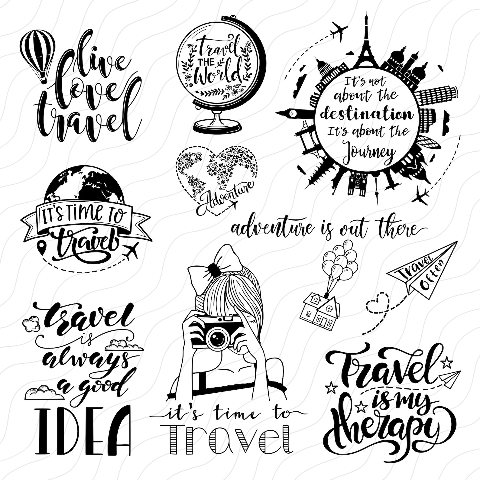100 Huge Travel SVG Bundle, Travel Quotes, Adventure SVG, Journey SVG ...