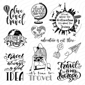 100 Travel SVG Bundle, Adventure Graphics, Vacation Quotes (PNG) - Etsy