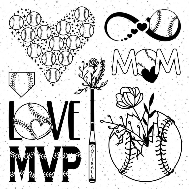 60 Big Softball SVG Bundle, Softball SVG, Softball File for Cricut ...