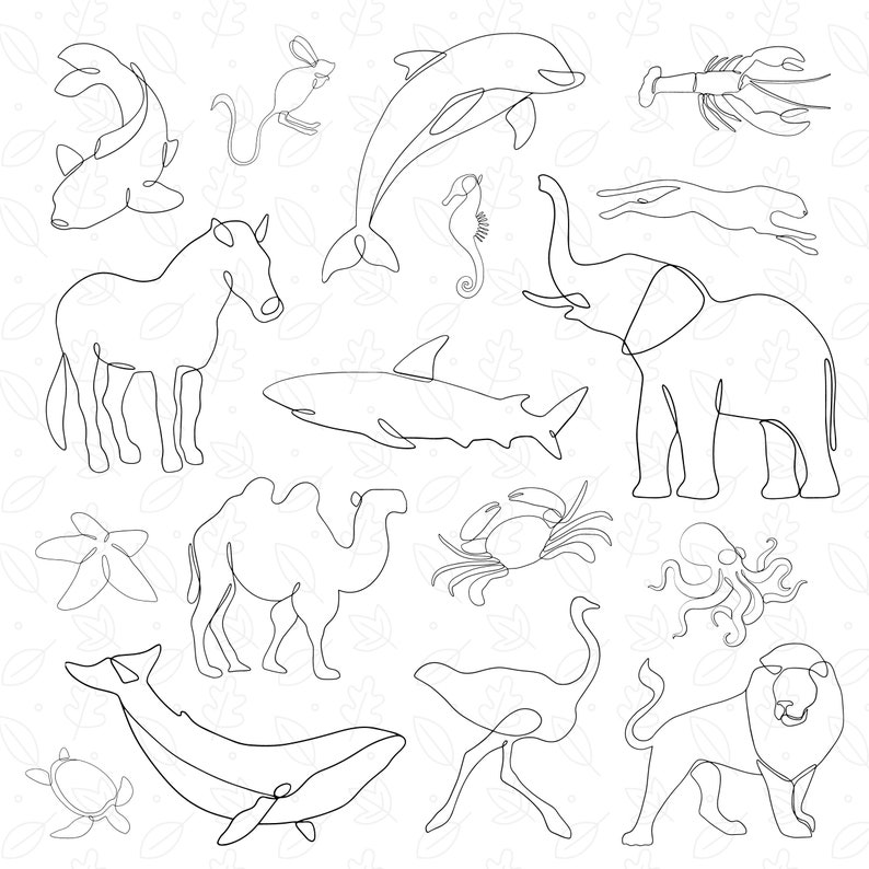 100 Line Art Animals SVG Bundle Line Art SVG One Line Art - Etsy