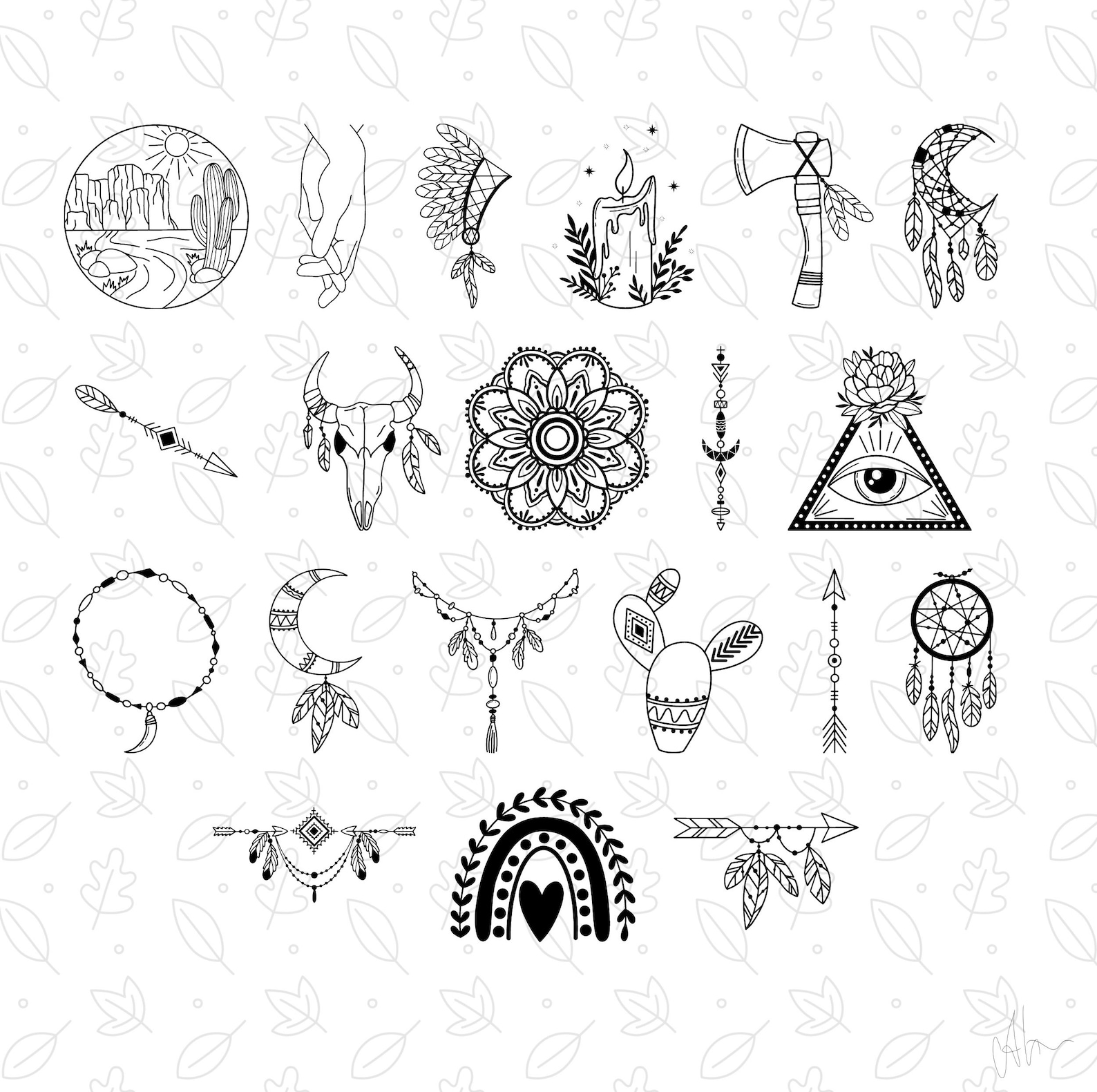 Hippie SVG Bundle 100 Boho SVG Bohemian SVG Boho Svg Files - Etsy