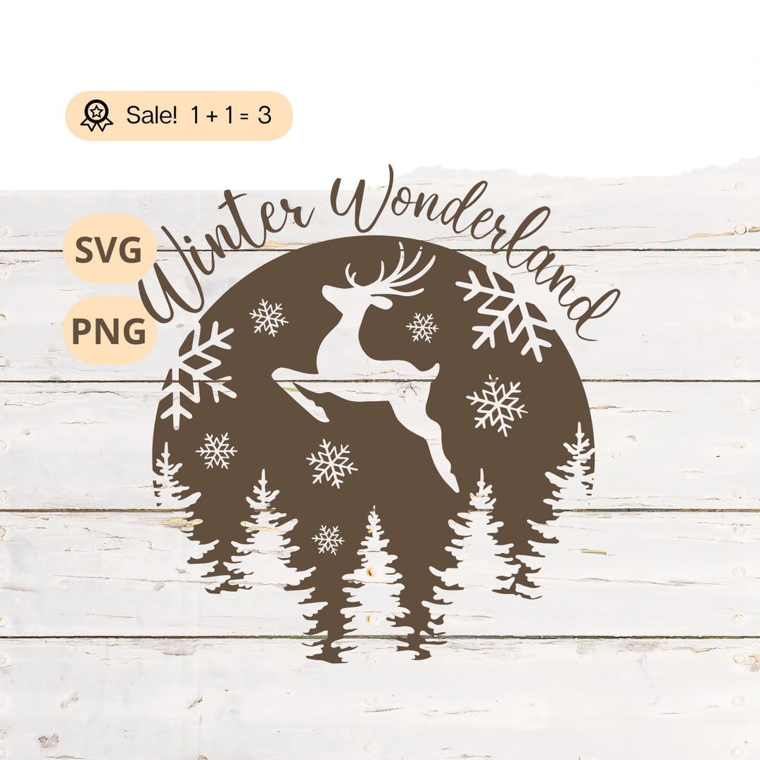 Winter Wonderland Deer SVG, Snowflake PNG (digital Download) - Etsy