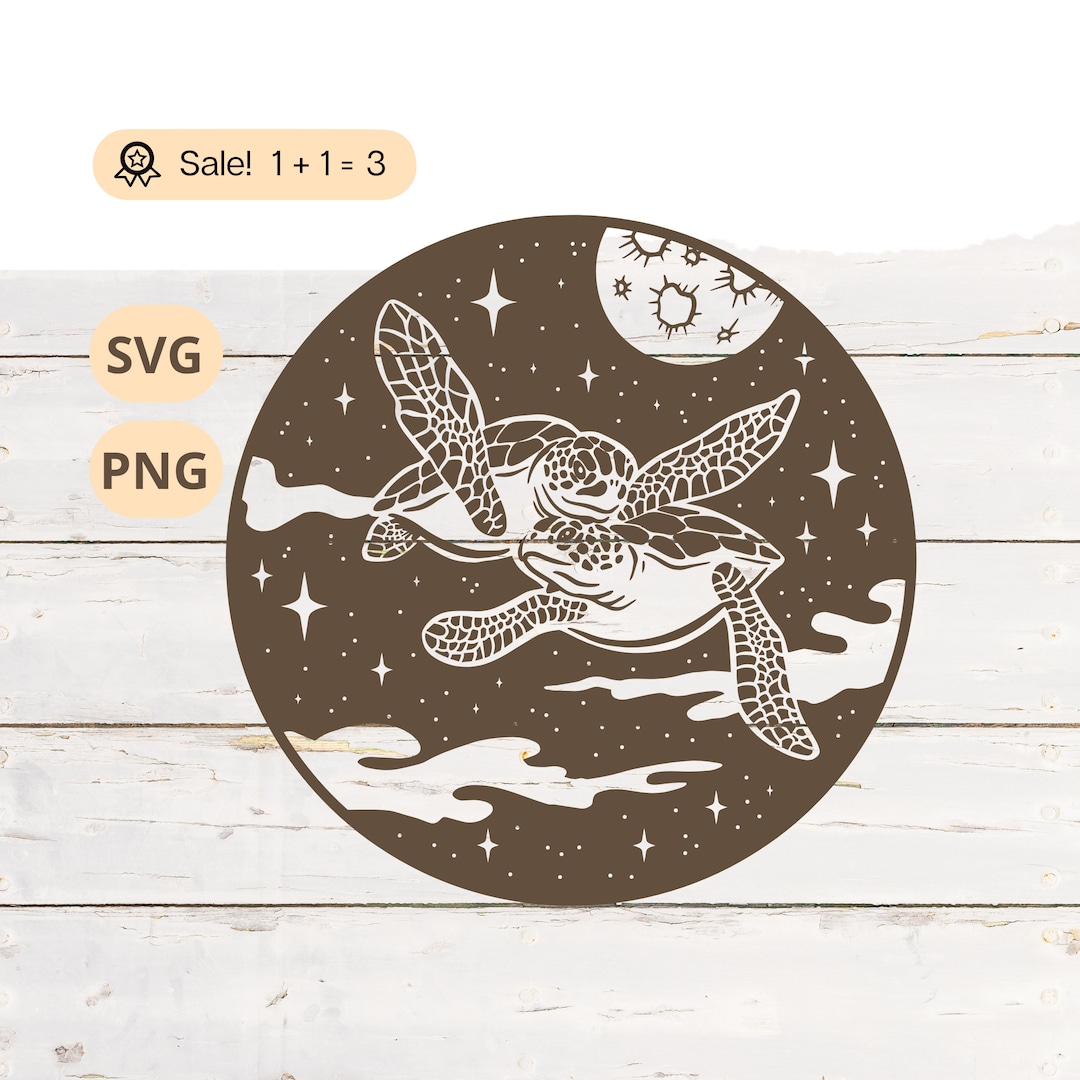Celestial Turtles SVG PNG, Sea Turtle Svg, Moon Svg, Celestial SVG ...