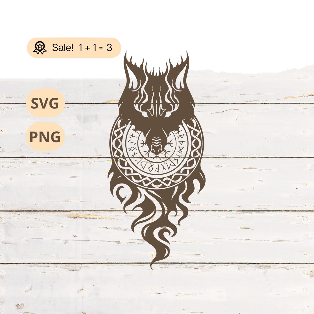 Wolf With Viking Runes SVG PNG, Viking Svg, Wolf Svg, Viking Runes SVG ...
