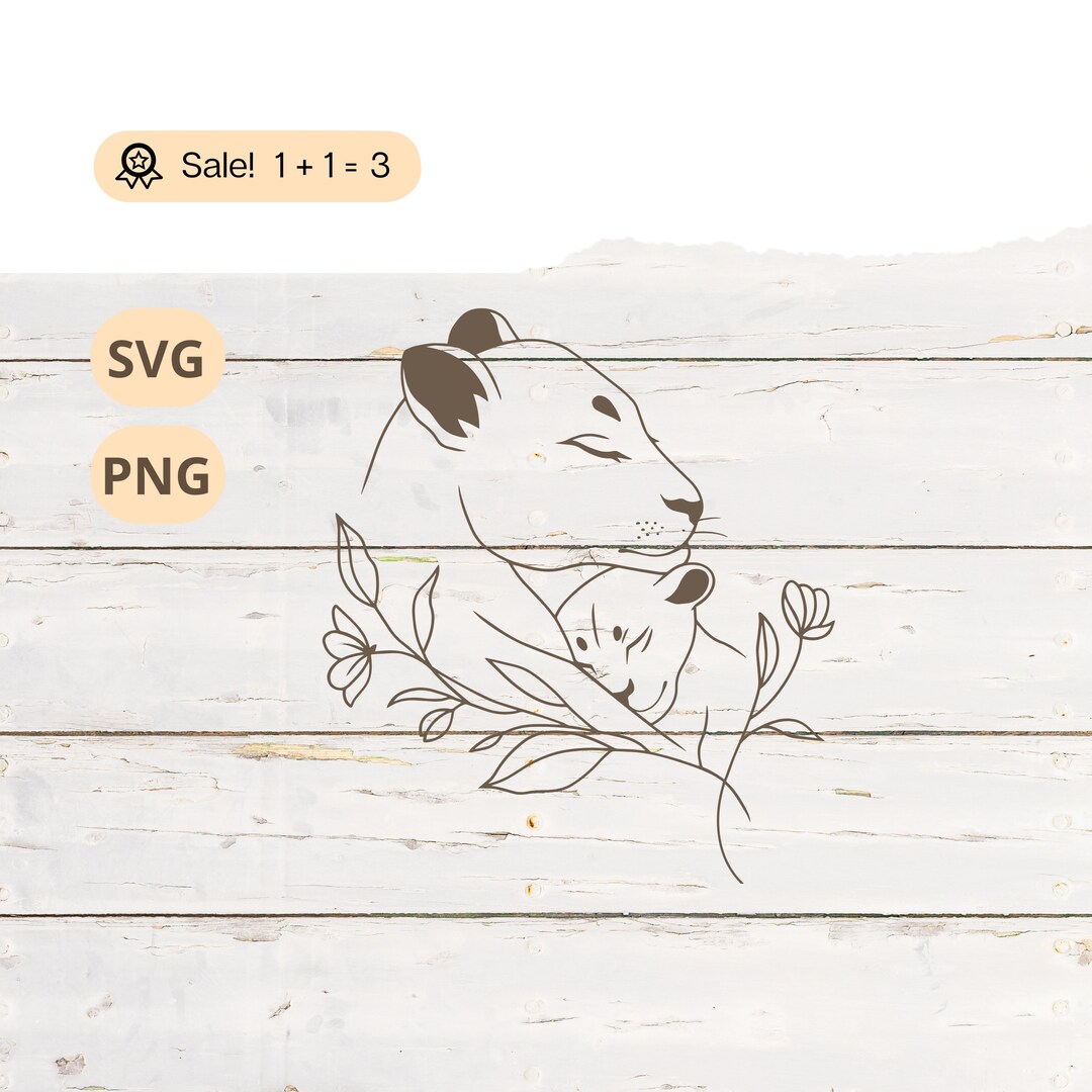 Mother Lioness and Cub SVG, PNG, Family Design (digital Download) - Etsy