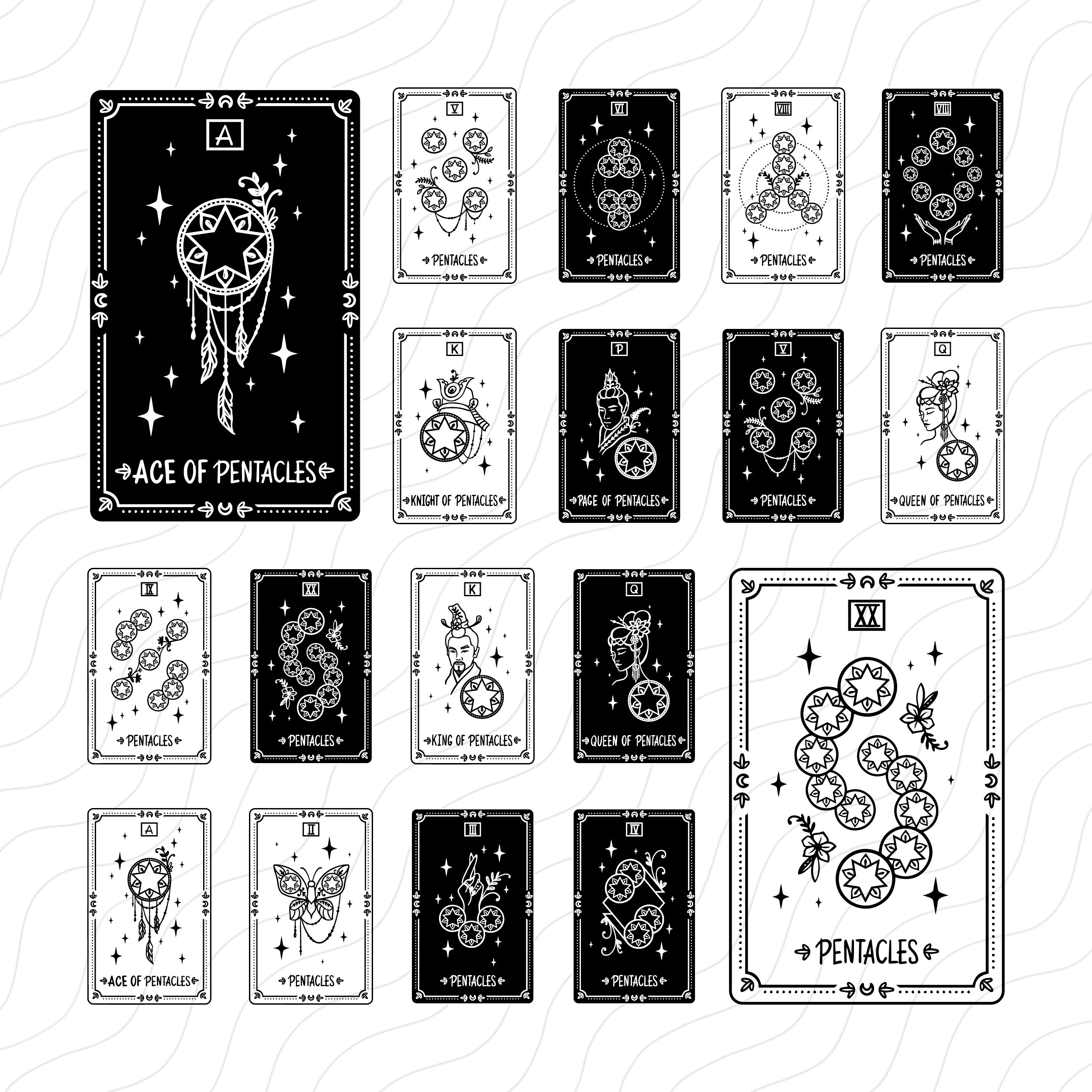 156 Celestial Tarot Procreate STAMPS, Tarot STAMPS, Major Arcana, Minor ...