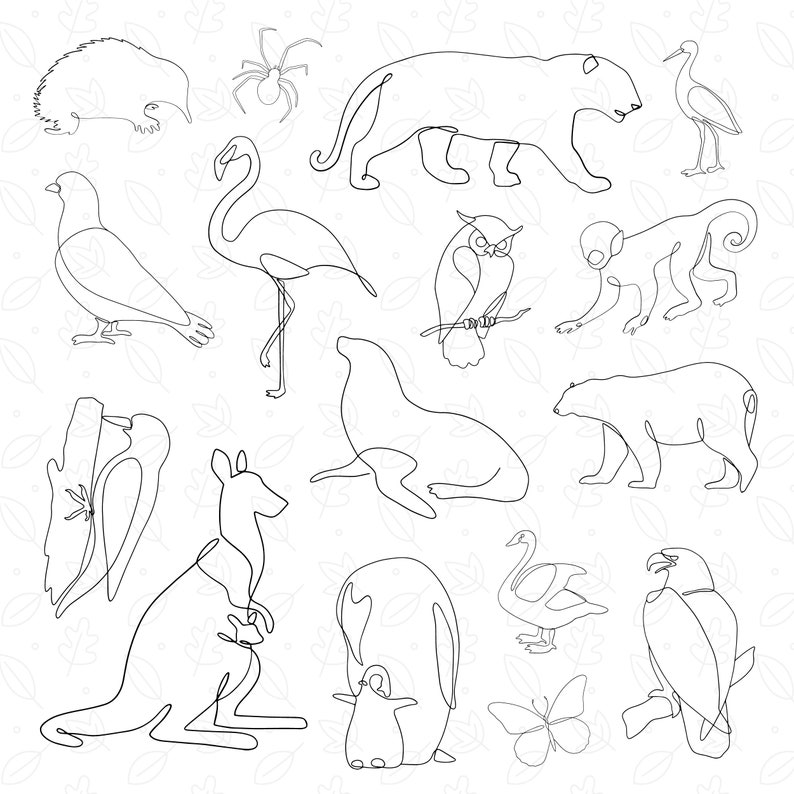 100 Line Art Animals SVG Bundle Line Art SVG One Line Art - Etsy