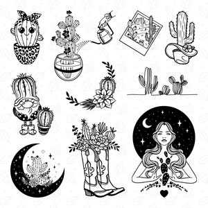 40 Cactus Succulent SVG Bundle, Cactus SVG, Succulent Svg, Desert Scene ...