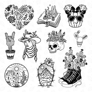 40 Cactus Succulent SVG Bundle, Cactus SVG, Succulent Svg, Desert Scene ...