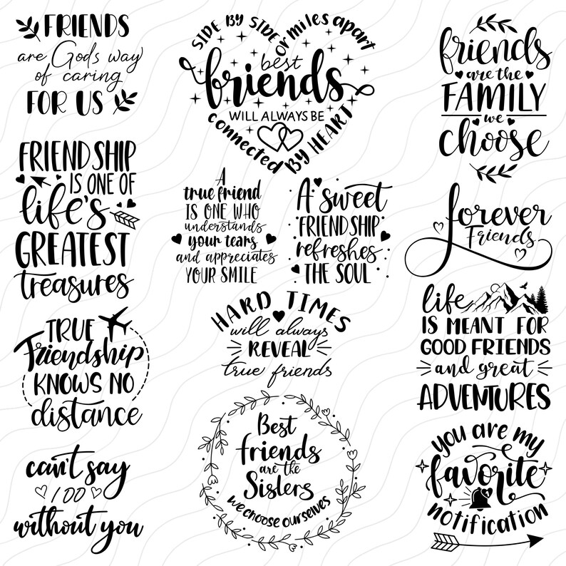 40 Friendship Quotes Procreate STAMPS Friendship Signs - Etsy