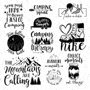 100 Camping Procreate STAMPS, Camping STAMPS, Camping Quotes, Camp ...