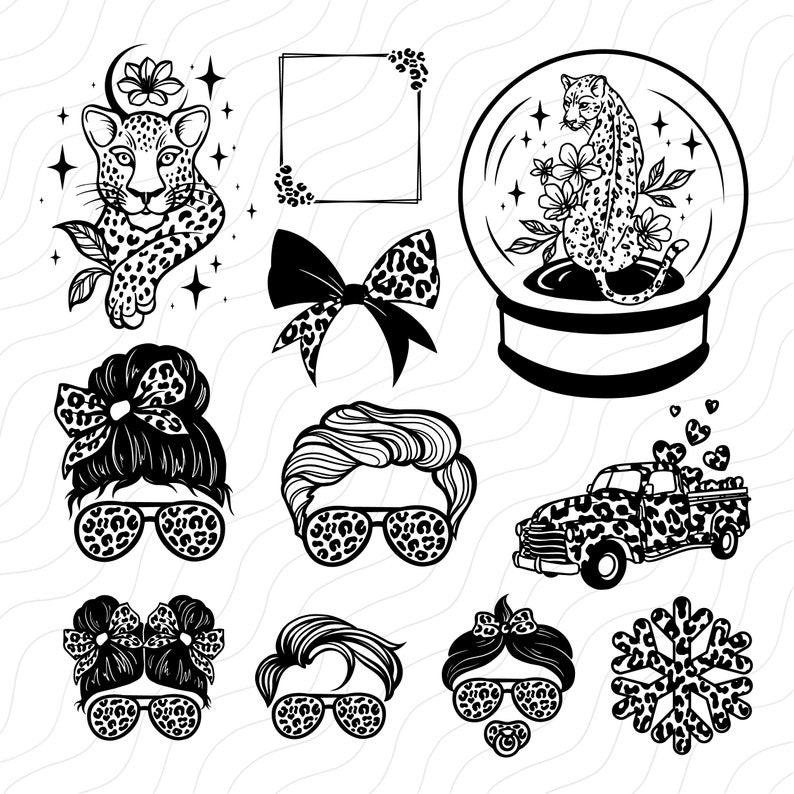 50 Black Leopard Print SVG Bundle Leopard SVG Cheetah Print - Etsy