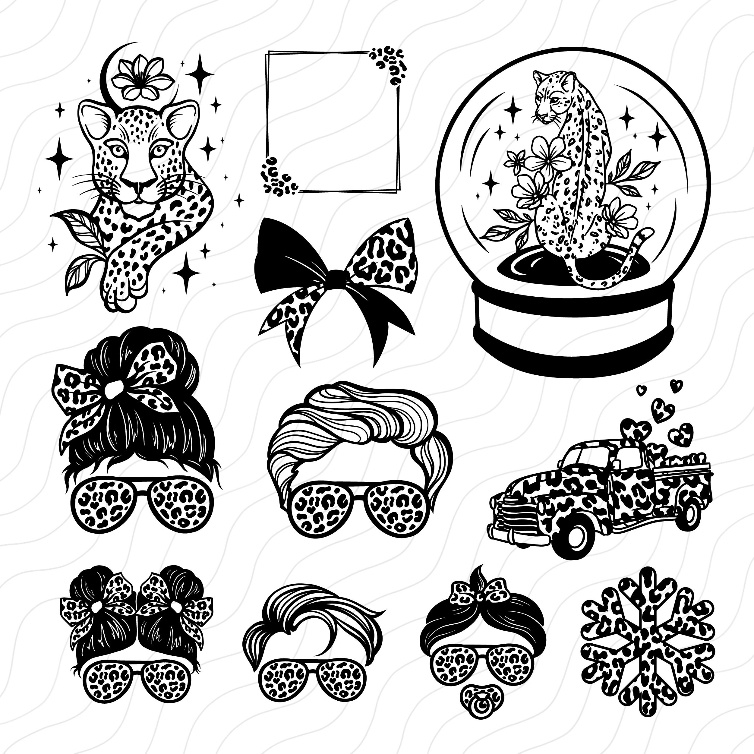 50 Black Leopard Print SVG Bundle Leopard SVG Cheetah Print - Etsy
