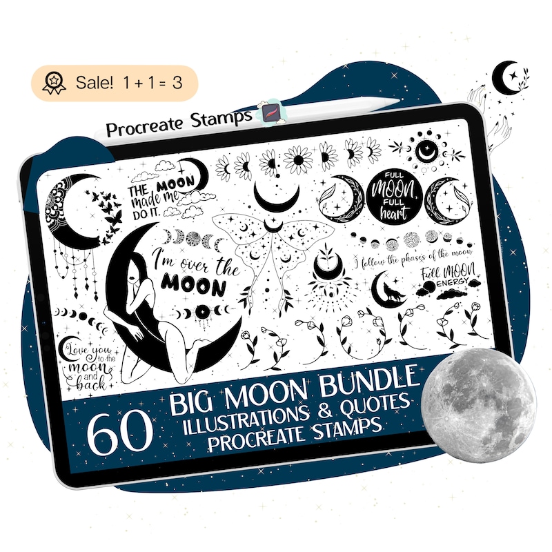 Moon Stamp - Etsy