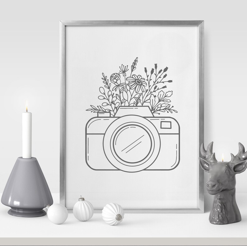 Camera SVG Design Wildflower SVG File for Cricut Wild Flower - Etsy