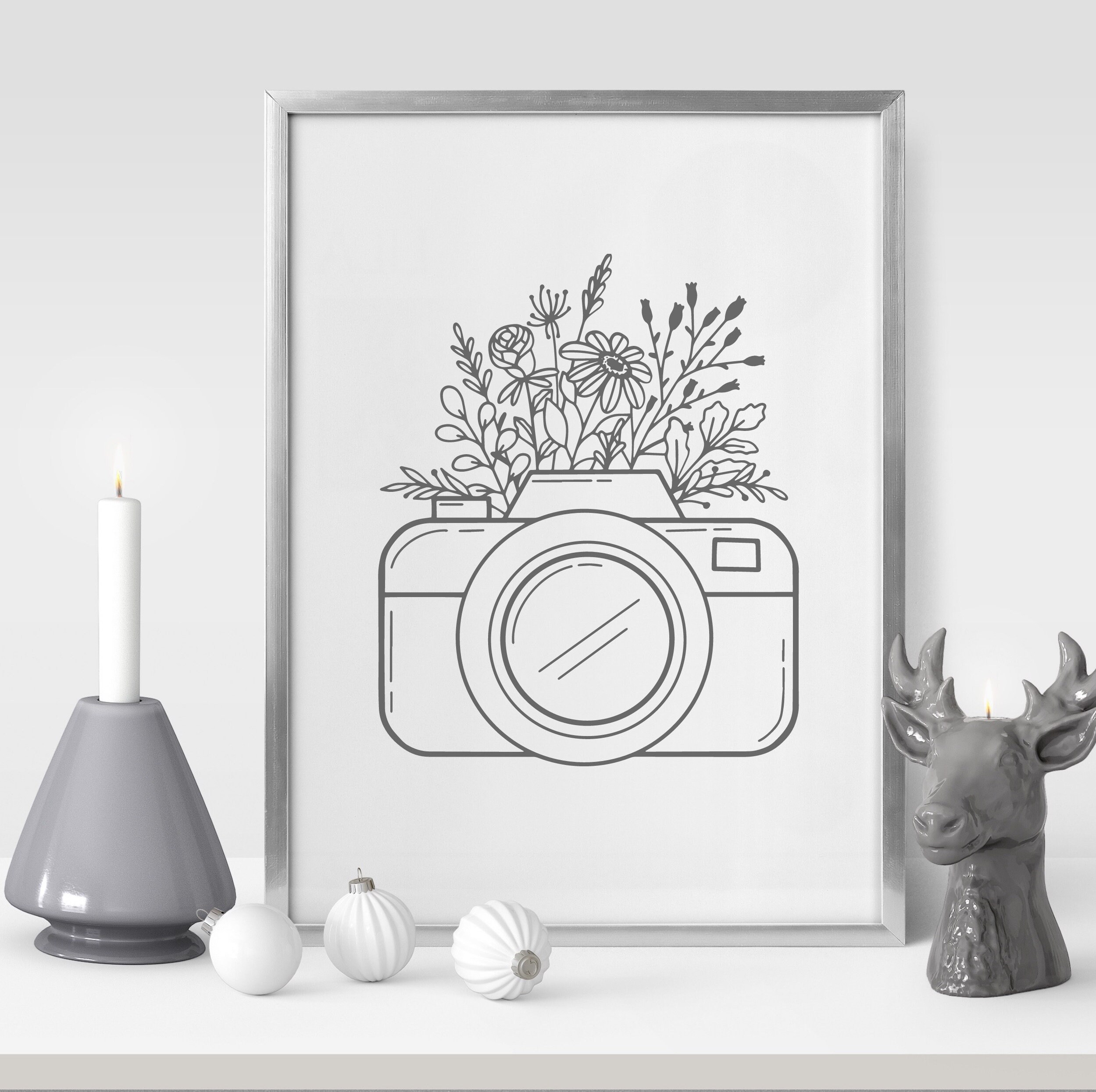 Camera SVG Design Wildflower SVG File for Cricut Wild Flower - Etsy