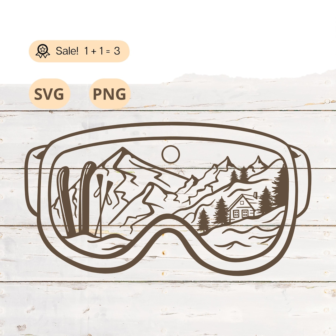 Ski Goggles With Mountain Landscape SVG PNG, Ski Goggles Svg, Winter ...