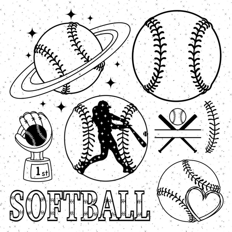 60 Softball SVG PNG Bundle, Mom Designs (digital Download) - Etsy