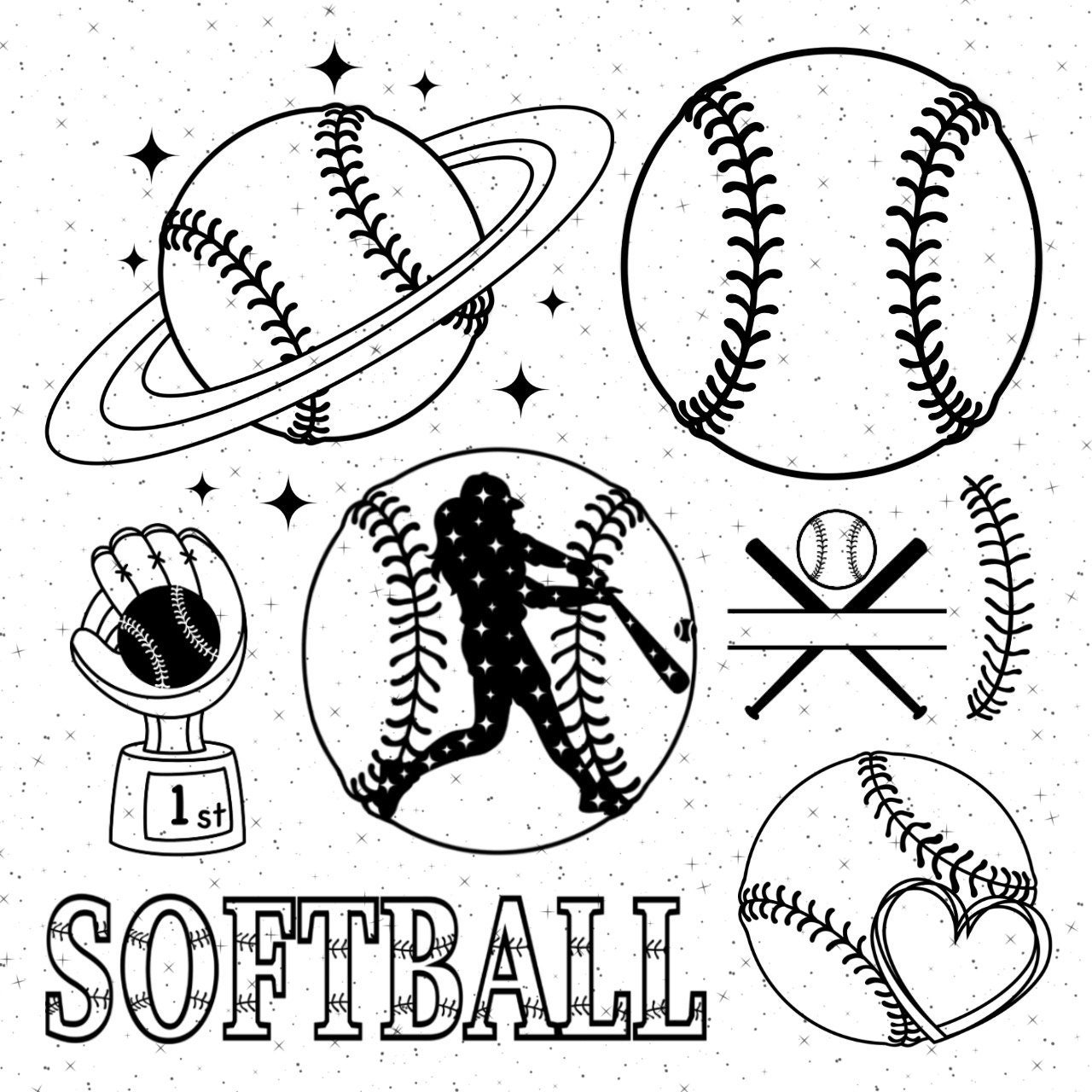 60 Softball SVG PNG Bundle, Mom Designs (digital Download) - Etsy