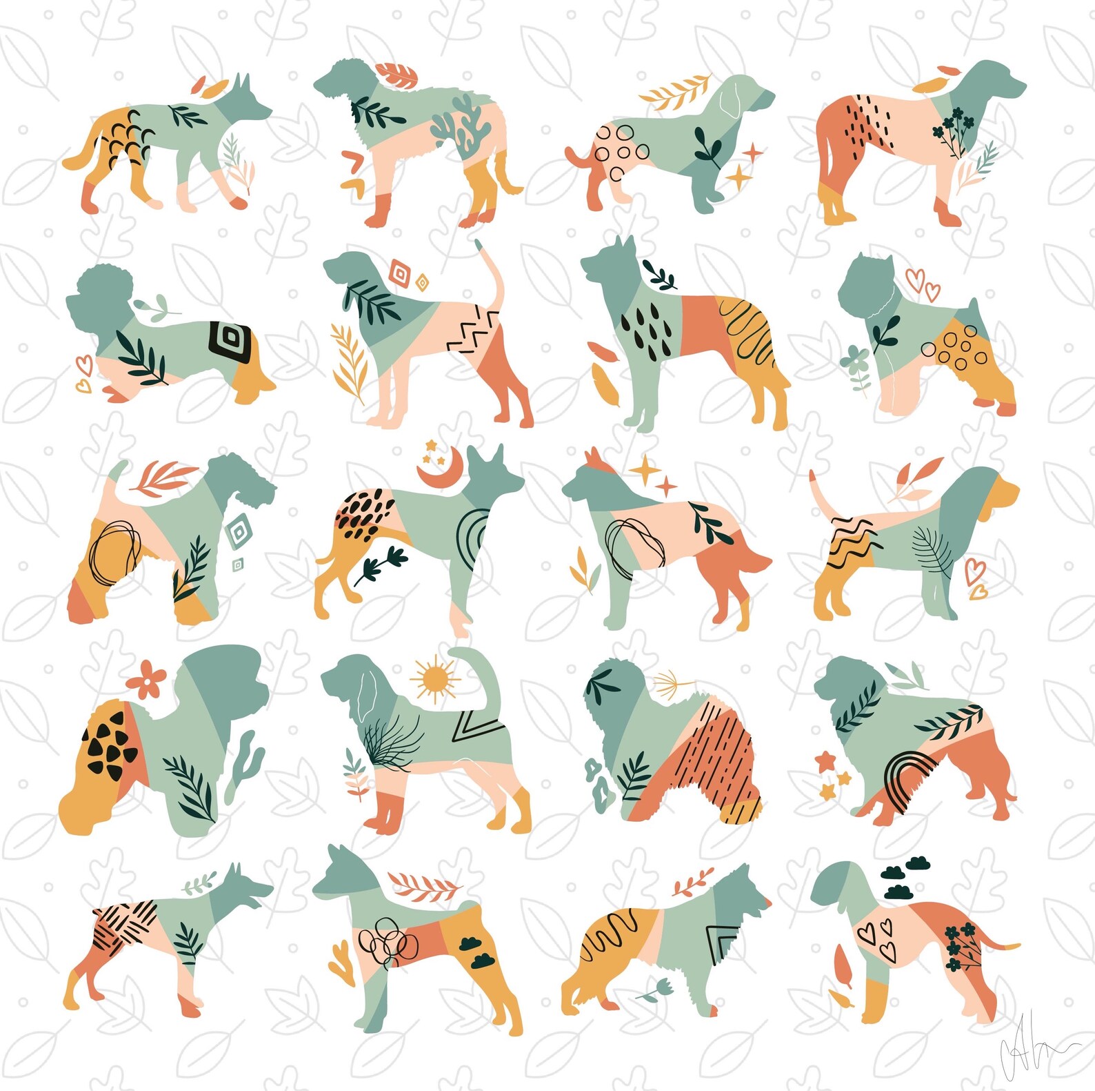 100 Boho Dog Breed SVG Bundle Dog Mom SVG Dog SVG File for - Etsy